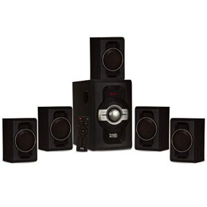 acoustic audio by goldwood aa5240 home theater 5.1 bluetooth speaker system with usb and sd inputs, black