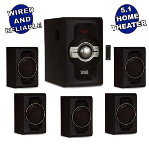 Acoustic Audio by Goldwood AA5240 Home Theater 5.1 Bluetooth Speaker System with USB and SD Inputs, Black