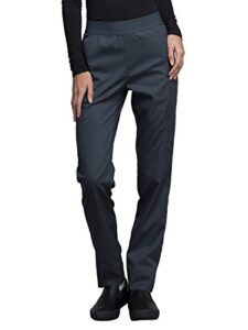 cherokee luxe women scrubs pant natural rise tapered leg ck040, m, pewter