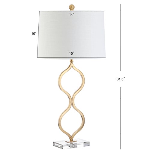 JONATHAN Y JYL3028A Levi 31.5" Metal/Crystal LED Table Lamp Contemporary Transitional Bedside Desk Nightstand Lamp for Bedroom Living Room Office College Bookcase LED Bulb Included, Gold Leaf