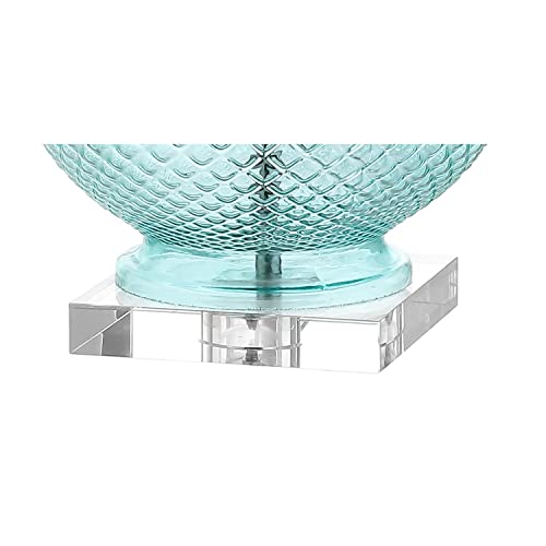 JONATHAN Y JYL2003A Estelle 26" Glass and Crystal LED Table Lamp Coastal Contemporary Bedside Desk Nightstand Lamp for Bedroom Living Room Office College Bookcase LED Bulb Included, Aqua/Clear