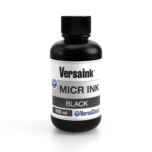 VersaInk-Nano Black MICR Ink -100ml – Magnetic Ink for Check Printers and All-in-One Inkjets, MICR Black (VIMB1S-6512)