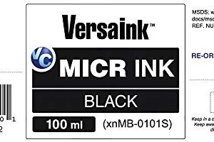 VersaInk-Nano Black MICR Ink -100ml – Magnetic Ink for Check Printers and All-in-One Inkjets, MICR Black (VIMB1S-6512)