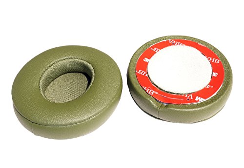 Memory Foam Ear Pads - Protein Leather Replacement Parts Compatible with Beats Solo 2.0 / Solo 3.0 Wireless/Wired On Ear Headphone(1 Pair) (Army Green)