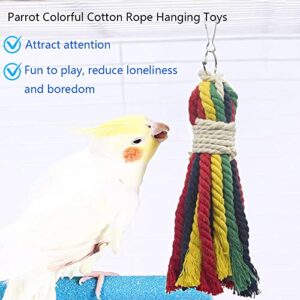 ASOCEA Pet Bird Parrot Colorful Cotton Rope Bite Chew Cage Hanging Toys for Cockatiels Macaws Parrots Small Medium Large Birds