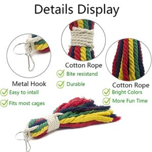 ASOCEA Pet Bird Parrot Colorful Cotton Rope Bite Chew Cage Hanging Toys for Cockatiels Macaws Parrots Small Medium Large Birds