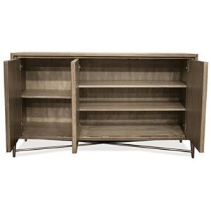 Riverside Furniture Sophie Wood Three Door Buffet in Natural