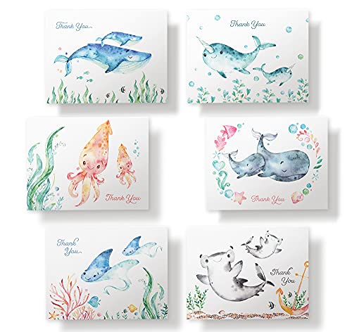 Twigs Baby Shower Thank You Cards - 12 Set - Thick, Blank Greeting Card Assortment With Envelopes - 5.5 x 4.25 In. All Occasion Stationery Paper - Made In USA