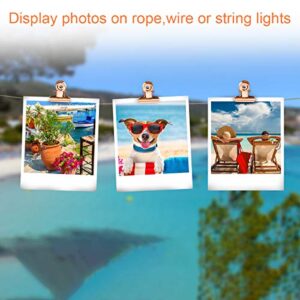 Small Rose Gold Bulldog Clips - Coideal 30 Pcs Mini Metal Binder Paper Hinge Clip Office Clamps for Picture Photos (22mm)