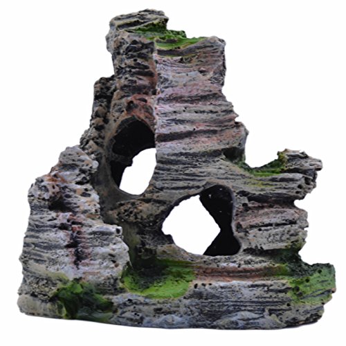 pranovo Mountain View Decor Rockery Landscape Rock Hiding Cave Tree Aquarium Ornament Fish Tank Decoration