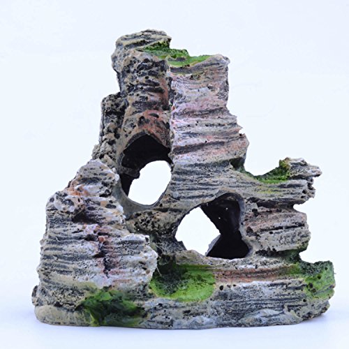 pranovo Mountain View Decor Rockery Landscape Rock Hiding Cave Tree Aquarium Ornament Fish Tank Decoration