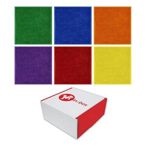 joy carpets jg-832 joy in a box carpet squares, grade: 8 to kindergarten, assorted (pack of 24)