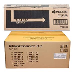 Kyocera TK-1142 Black Toner Cartridge and MK-1142 Maintenance Kit; Compatible with ECOSYS M2035dn/M2535dn and FS-1035MFP/1135MFP