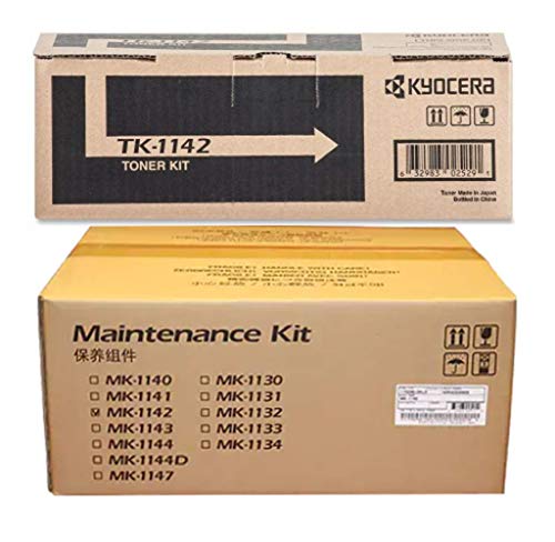 Kyocera TK-1142 Black Toner Cartridge and MK-1142 Maintenance Kit; Compatible with ECOSYS M2035dn/M2535dn and FS-1035MFP/1135MFP