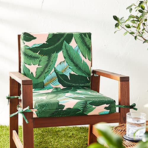 Pillow Perfect Outdoor/Indoor Swaying Palms Capri Square Corner Chair Cushion, 1 Count (Pack of 1), Green