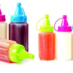 Home & Style Mini Condiment Set of 6 Ketchup Mustard Mayo Squeeze Bottles Travel BBQ School Picnic BPA FREE