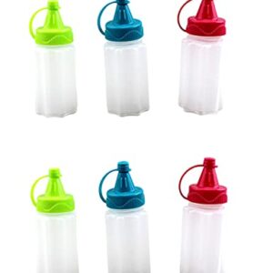 Home & Style Mini Condiment Set of 6 Ketchup Mustard Mayo Squeeze Bottles Travel BBQ School Picnic BPA FREE