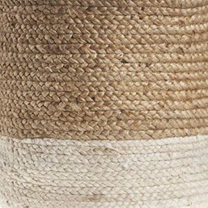 Ox Bay Betsy Two-Tone Natural Jute Woven Decorative Storage Basket With Handles