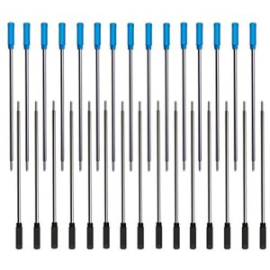 4.5” replaceable ballpoint pen refills, 30 pack smooth writing ballpoint refills for cross style pen (black and blue ink refills)