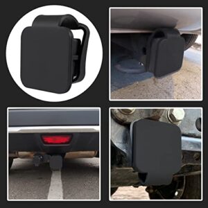 Dorhea Trailer Hitch Tube Cover 2'' Rubber Hitch Tube Cover Plug Cap Insert 2 inch Receivers Class 3 4 5 for Dodge Ram Porsche Benz Toyota Ford Jeep Chevrolet Nissan ATV UTV Polaris - Black