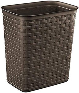 sterilite wastebaskt weave espresso, 8 in w, 12-5/8 in h, plain