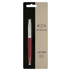 Parker Jotter 3 Colours - 1 Black + 1 Blue + 1 Red Ballpoint Pen 1.0mm, Medium Point, Black Ink (Jotter Box) (Medium Point, Black)