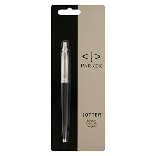 Parker Jotter 3 Colours - 1 Black + 1 Blue + 1 Red Ballpoint Pen 1.0mm, Medium Point, Black Ink (Jotter Box) (Medium Point, Black)