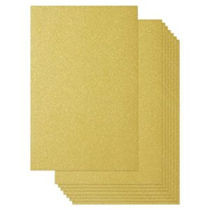 24 sheets gold glitter paper cardstock for diy crafts, card making, invitations, double-sided, 250gsm (8 x 12 in)