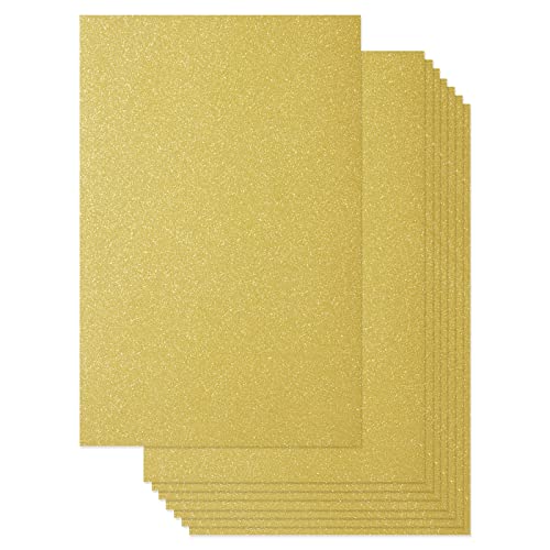 24 Sheets Gold Glitter Paper Cardstock for DIY Crafts, Card Making, Invitations, Double-Sided, 250gsm (8 x 12 In)