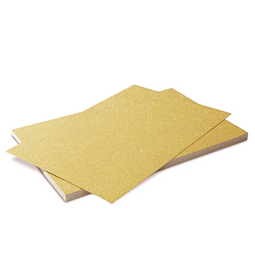 24 Sheets Gold Glitter Paper Cardstock for DIY Crafts, Card Making, Invitations, Double-Sided, 250gsm (8 x 12 In)