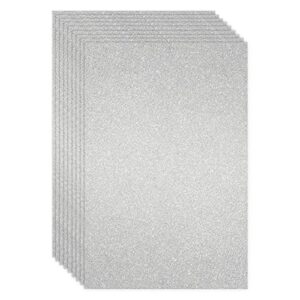 24 sheets silver glitter cardstock paper for scrapbooking, arts, diy sparkle crafts, 250gsm, double-sided (8 x 12 in)