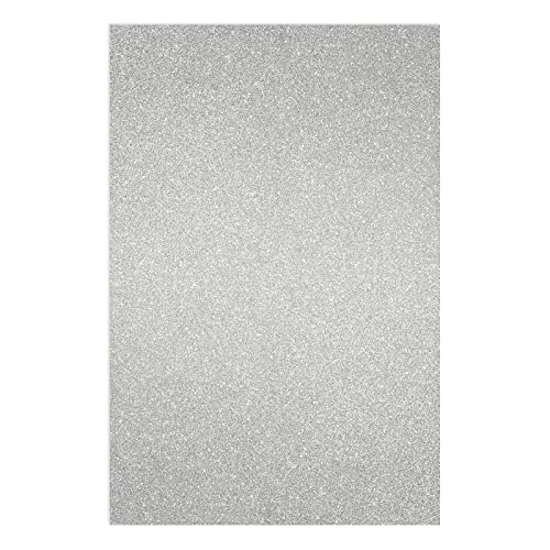 24 Sheets Silver Glitter Cardstock Paper for Scrapbooking, Arts, DIY Sparkle Crafts, 250gsm, Double-Sided (8 x 12 In)