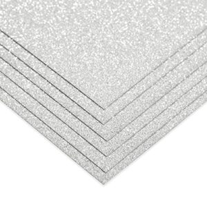 24 Sheets Silver Glitter Cardstock Paper for Scrapbooking, Arts, DIY Sparkle Crafts, 250gsm, Double-Sided (8 x 12 In)