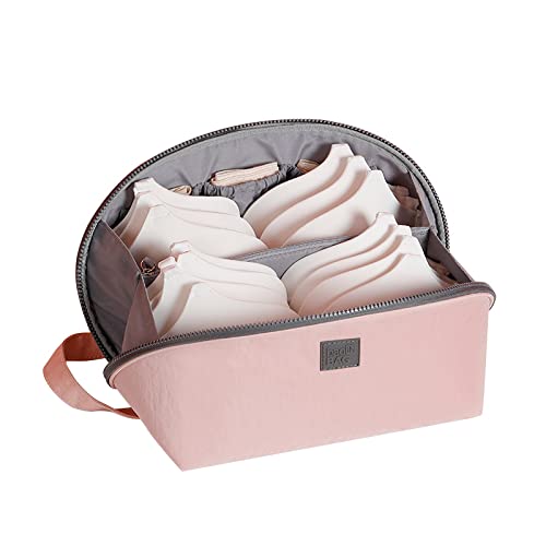 iN. Large Packing Organizer Bra Underwear Storage Bag Travel Lingerie Pouch Organizer Portable Pink … (pink)