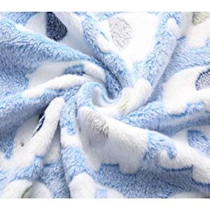 1 Pack 3 Blankets Super Soft Fluffy Premium Cute Elephant Pattern Pet Blanket Flannel Throw for Dog Puppy Cat Blue/Pink/Yellow Small(23x16 inch)