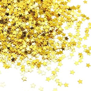 7oz, 200 gram star confetti - metallic glitter foil confetti star sequins - ideal for balloons, tables, art crafts, wedding festival decor, bachelorette party supplies, diy decorations - gold, 0.1 inches