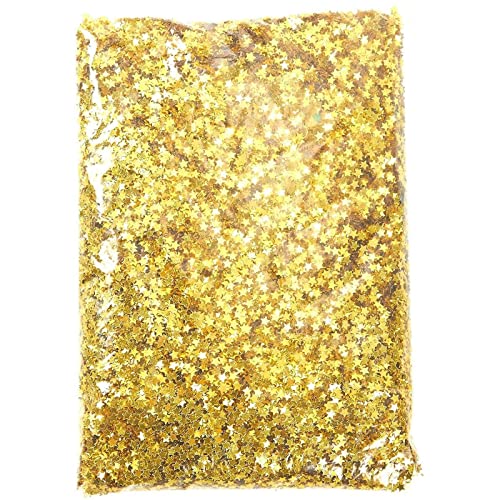 7oz, 200 Gram Star Confetti - Metallic Glitter Foil Confetti Star Sequins - Ideal for Balloons, Tables, Art Crafts, Wedding Festival Decor, Bachelorette Party Supplies, DIY Decorations - Gold, 0.1 inches