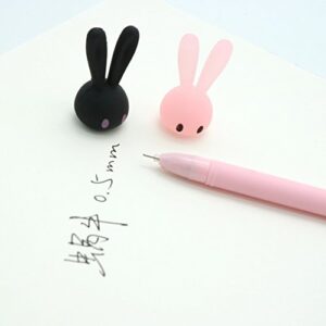 Bluelans 4Pcs Kawaii Rabbit 0.38mm Black Ink Gel Pens Stationery Office School Supplies Rollerball Pens