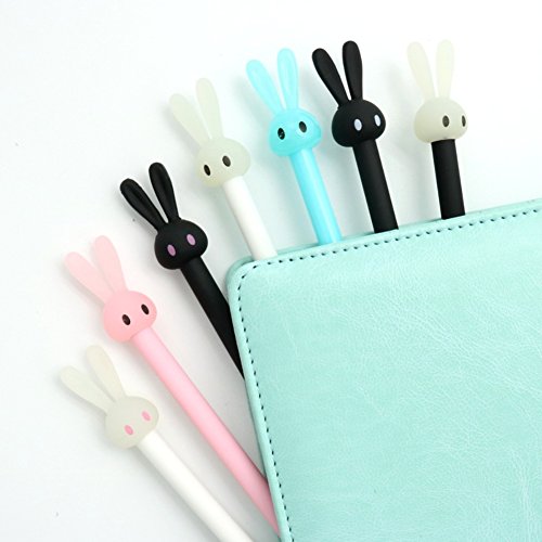 Bluelans 4Pcs Kawaii Rabbit 0.38mm Black Ink Gel Pens Stationery Office School Supplies Rollerball Pens