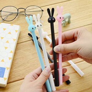 Bluelans 4Pcs Kawaii Rabbit 0.38mm Black Ink Gel Pens Stationery Office School Supplies Rollerball Pens