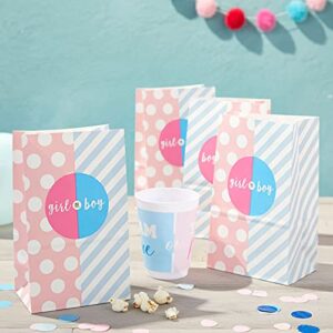 BLUE PANDA 36 Pack Boy or Girl Goodie Bags for Baby Gender Reveal Party Supplies (5.2 x 8.7 x 3.3 In)