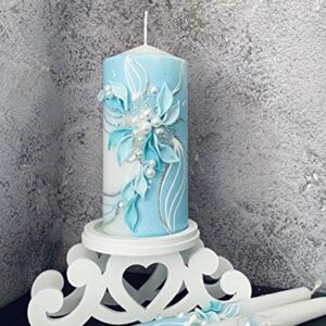 Magik Life Unity Candle Set for Wedding - Wedding Accessories for Reception and Ceremony - Decorative Pillars Teal