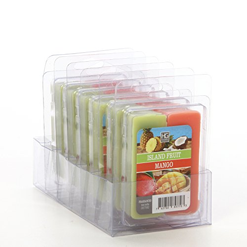 Hosley's Set of 6 Dual Pack Island Fruit/Mango Papaya Wax Cubes- 2.5 Ounce. Hand Poured Wax Infused with Essential Oils. Ideal for Weddings, Spa, Reiki, Meditation Settings W1