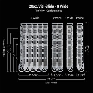 Display Technologies Visi-Slide 20oz (Pack of 6) Soda Beverage Dispenser, Gravity Fed Glide for Coolers, Commercial Refrigerator, Cold Vaults, Soda Can Organizer, Drink Bottle Dispenser