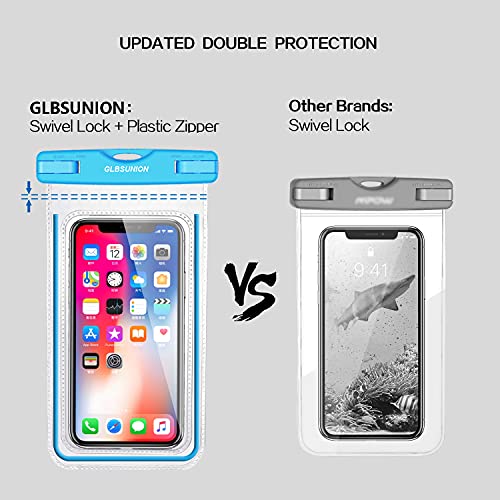 GLBSUNION Universal Waterproof Phone Case,2-Pack Waterproof Phone Lanyard Dry Bag Pouch for iPhone 14 13 12 11 Pro Xs Max Plus Galaxy S22 LG up to 8",Protective Pouch for Pool Beach Kayaking Travel