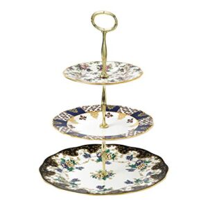 royal albert 100 years three-tier (english chintz, regency & duchess) cake stand, 13.8", multi