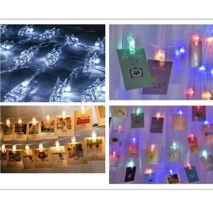 Clear Photo Clips, 100Pcs Mini Transparent Plastic Clothespins Hanging Multi-Functiona Picture Clips for Office,Home,Arts