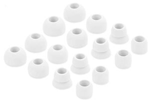 jnsa 16pcs eartip earbud eargel for powerbeats3 powerbeats2, sml & 2flange 8pair 16pcs, white replacement eartips earbuds eargels for beats by dr dre powerbeats 2 powerbeats 3 earphones, white