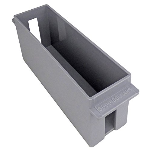 Extra-Capacity Rolled Coin Plastic Storage Tray, Whole Dollar, Gray (1 Tray)