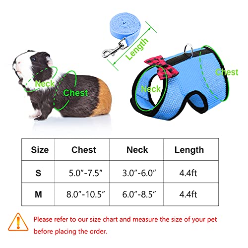 Rypet Guinea Pig Harness and Leash - Soft Mesh Small Animal Harness with Safe Bell, No Pull Comfort Padded Vest for Guinea Pigs, Ferret, Chinchilla and Similar Small Animals